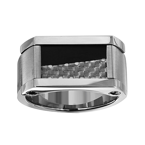 Click here for Mens 11mm Gray & Black IP Stainless Steel Ring  9... prices