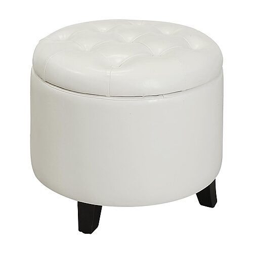 Click here for Designs4Comfort Round Ottoman  One Size  White prices