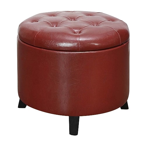 Click here for Designs4Comfort Round Ottoman  One Size  Red prices