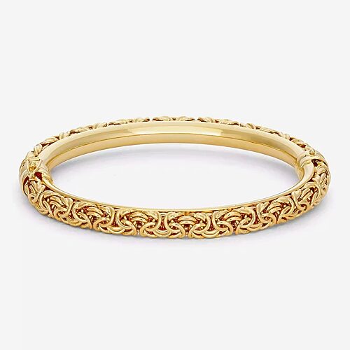 Click here for Unisex Adult 14K Gold Over Silver Bangle Bracelet... prices