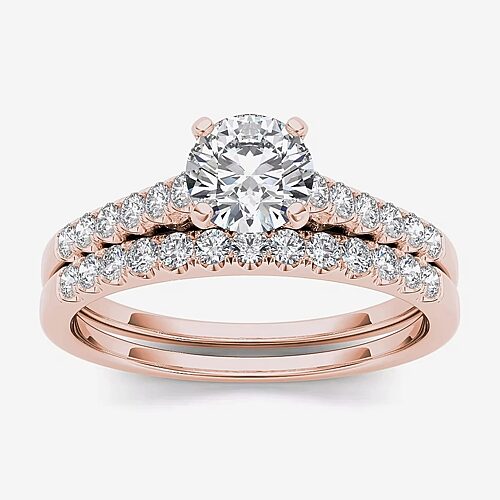 Click here for 1 CT.T.W. Natural Diamond 10K Yellow Gold Bridal R... prices