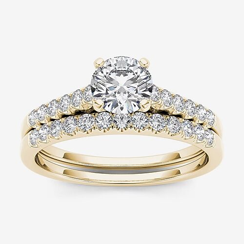 Click here for 1 CT.T.W. Natural Diamond 10K Yellow Gold Bridal R... prices