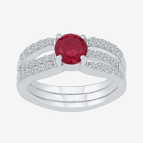 Click here for Modern Bride Gemstone Lab Created Ruby & Lab Creat... prices