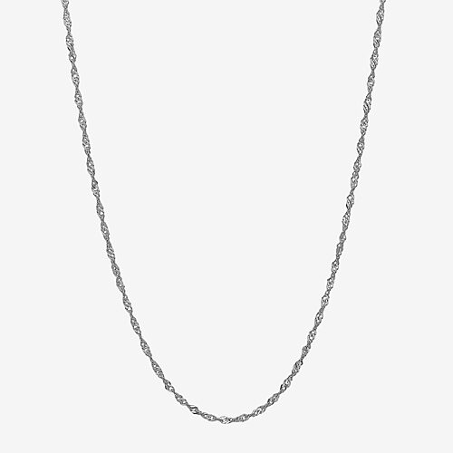 Click here for 14K White Gold 20 Sparkle Singapore Chain Necklace... prices