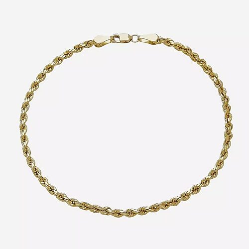 Click here for 14K Yellow Gold 3mm Rope Chain Bracelet  One Size prices