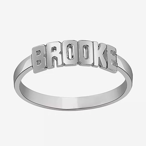 Click here for Personalized Block Name Ring  5 1/2  White prices