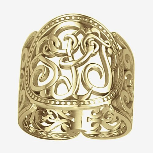 Click here for Personalized 18mm Script Monogram Ring  10  Yellow prices