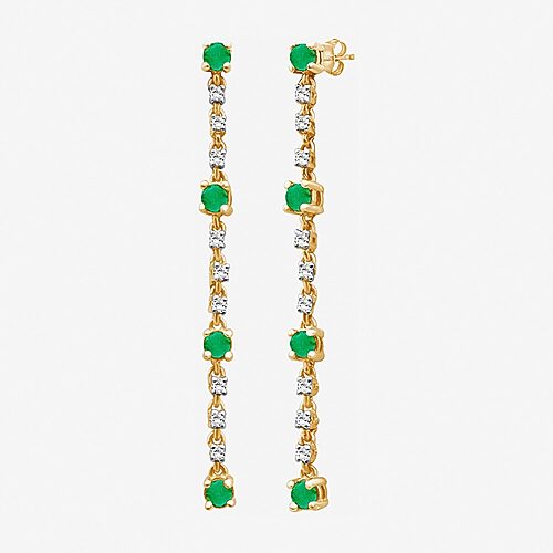 Click here for Womens Diamond Accent Gemstone 10K Gold Drop Earri... prices