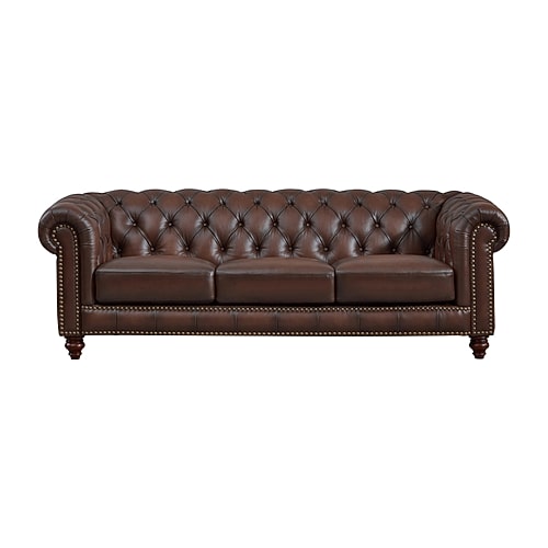 Click here for Alton Bay 91 Top Grain Leather Sofa Couch - Carame... prices