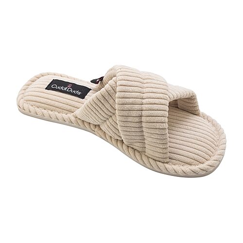 Click here for Cuddl Duds Womens Slip-On Slippers  Small  Gray prices