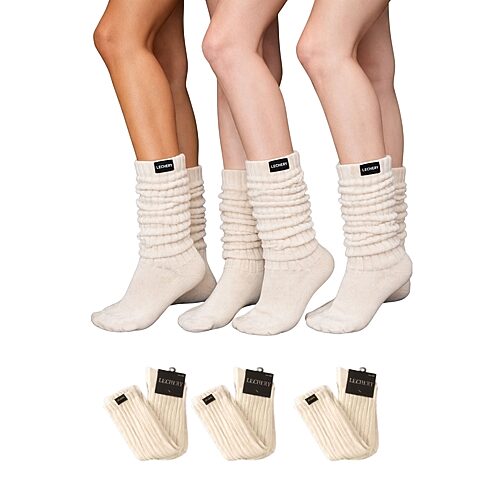 Click here for LECHERY 3 Pairs Of Scrunch Socks Womens Multi-Pack... prices