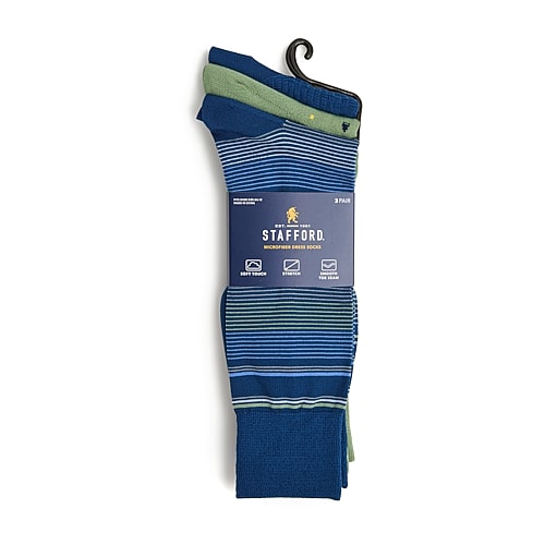 Click here for Stafford Mens 3 Pair Crew Socks  10-13  Blue prices