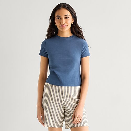 Click here for A.N.A Perfect Tee Womens Tall Crew Neck Short Slee... prices