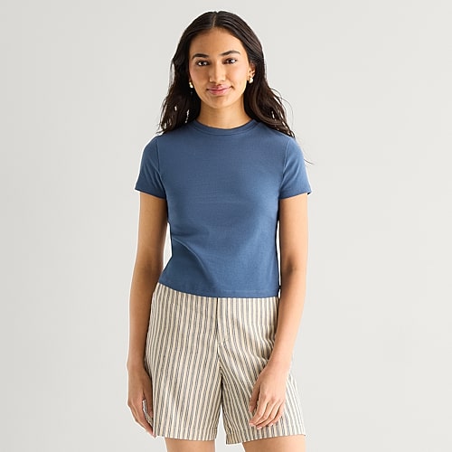 Click here for a.n.a Perfect Tee Womens Crew Neck Short Sleeve T-... prices