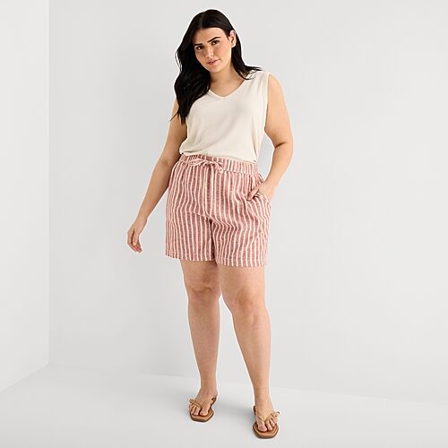 Click here for a.n.a Womens Plus High Rise 5 Pull-On Short  1x  R... prices