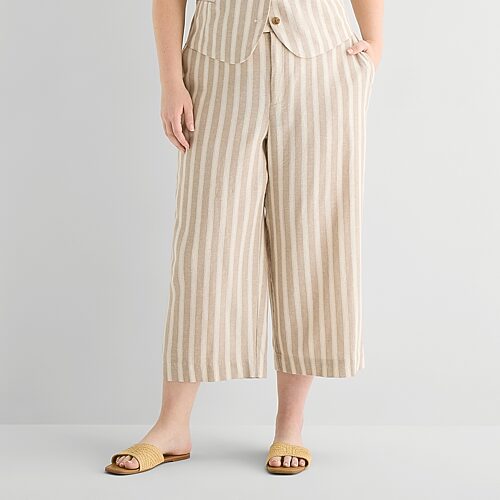 Click here for a.n.a Womens Plus Wide Leg High Rise Cropped Pant... prices