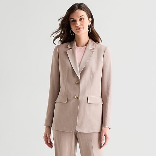 Click here for Worthington Womens Striped Classic Fit Blazer  Lar... prices