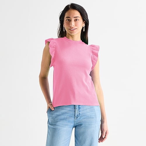 Click here for St. Johns Bay Womens Crew Neck Short Sleeve Blouse... prices