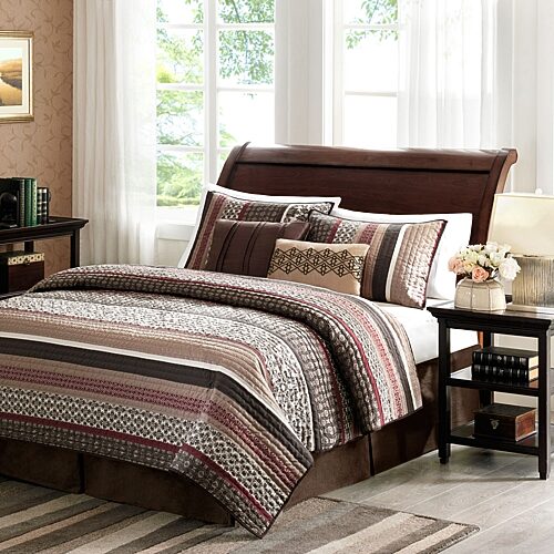 Click here for Madison Park Princeton 5-Pc. Quilt Set  King - Red prices