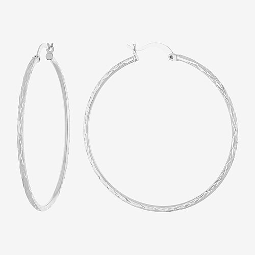 Click here for Silver Reflections Pure Silver Over Brass Hoop Ear... prices