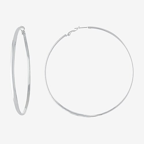 Click here for Silver Reflections Pure Silver Over Brass Hoop Ear... prices