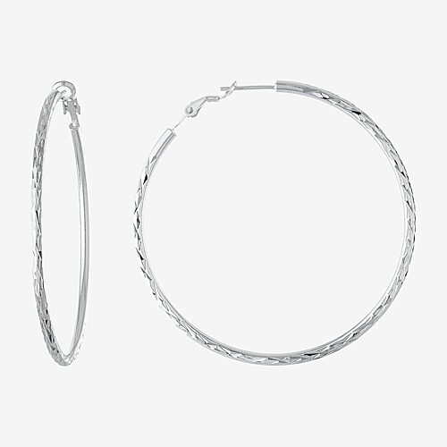 Click here for Silver Reflections Pure Silver Over Brass Hoop Ear... prices