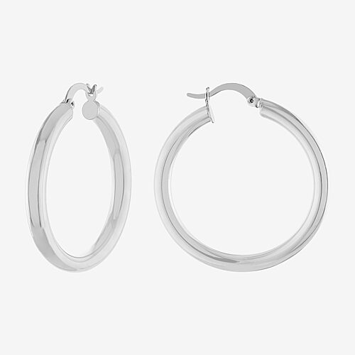 Click here for Silver Reflections Pure Silver Over Brass Hoop Ear... prices