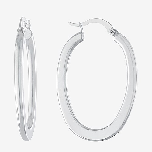 Click here for Silver Reflections Pure Silver Over Brass Hoop Ear... prices