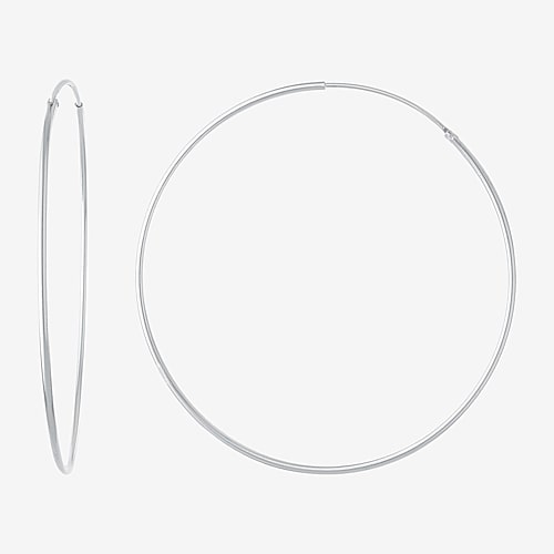 Click here for Silver Reflections Pure Silver Over Brass Hoop Ear... prices