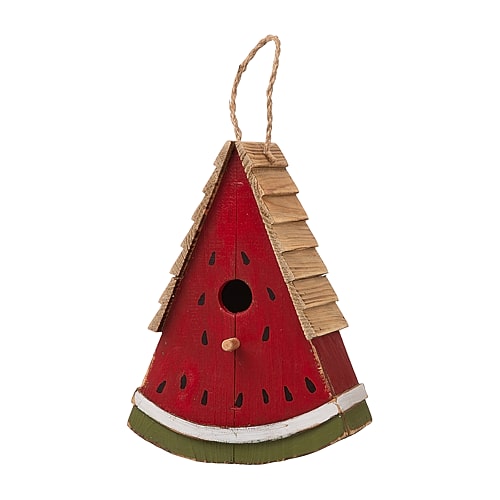 11 Height Watermelon Wood Birdhouse  One Size  Red