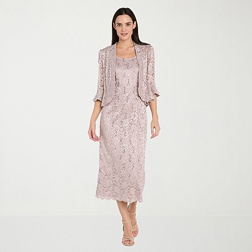 Click here for R & M Richards Womens Midi Jacket Dress  14  Pink prices