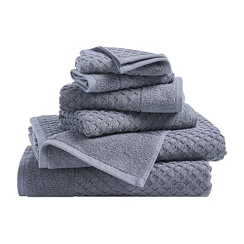 Click here for Linery Cotton Quick-Dry Textured 6 Pc Towel Set  O... prices