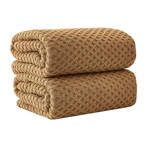 Click here for Linery Solid Cotton Textured Bath Sheet  One Size... prices