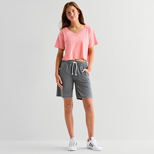 Click here for Arizona Womens Mid Rise Juniors Active Pull-On Sho... prices