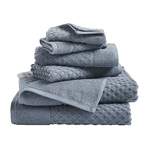 Click here for Linery Cotton Quick-Dry Textured 6 Pc Towel Set  O... prices