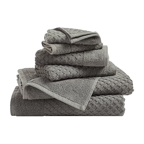 Click here for Linery Cotton Quick-Dry Textured 6 Pc Towel Set  O... prices