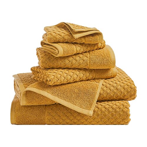 Click here for Linery Cotton Quick-Dry Textured 6 Pc Towel Set  O... prices