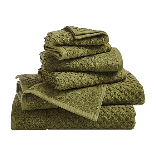 Click here for Linery Cotton Quick-Dry Textured 6 Pc Towel Set  O... prices