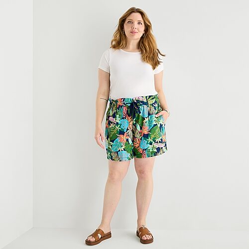 Click here for St. Johns Bay Womens Plus Pull-On Short  3x  Blue prices