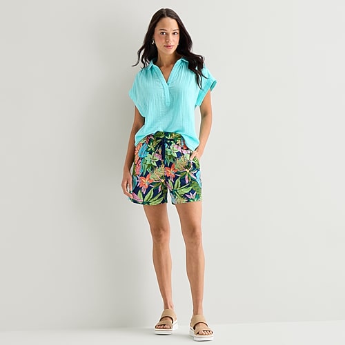 Click here for St. Johns Bay Womens High Rise Pull-On Short  X-sm... prices