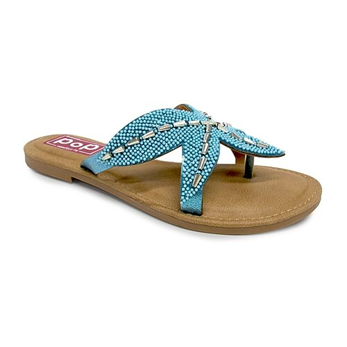 Click here for Pop Womens Asterra Flat Sandals  6 1/2 Medium  Blu... prices