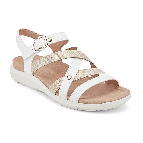 Click here for Easy Spirit Womens Wayan Strappy Flat Sandals - Wh... prices