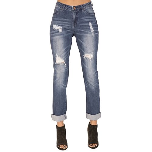 Click here for Poetic Justice Chanelle Womens Mid Rise Ripped Str... prices