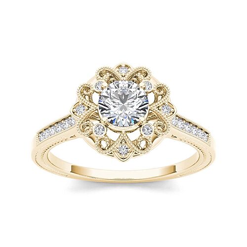 Click here for 1/2 CT.T.W. Natural Diamond 14K Yellow Gold Engage... prices