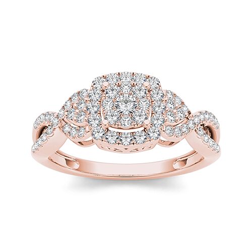 Click here for 1/2 CT.T.W. Natural Diamond 10K Rose Gold Engageme... prices
