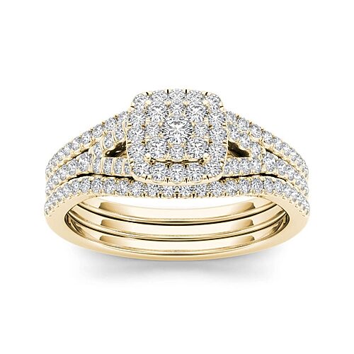 Click here for 3/4 CT.T.W. Natural Diamond Cluster 10K Yellow Gol... prices