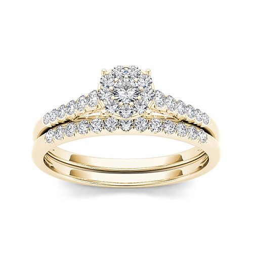 Click here for 1/2 CT.T.W. Natural Diamond 10K Yellow Gold Bridal... prices