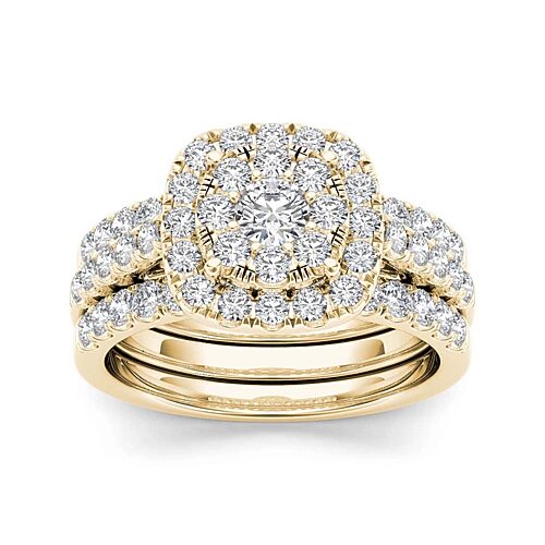 Click here for 1 1/2 CT.T.W. Natural Diamond 14K Yellow Gold Brid... prices