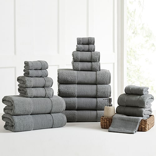 Click here for Aircloud 18-pc. Solid Bath Towel Set  One Size  Bl... prices