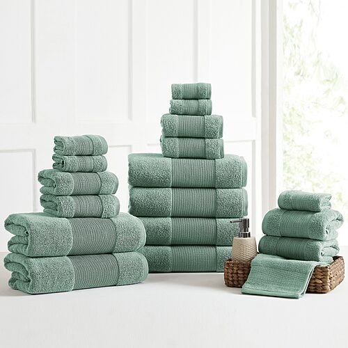 Click here for Aircloud 18-pc. Solid Bath Towel Set  One Size  Gr... prices